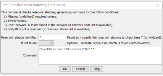 CheckReservoirStations - CDSS / StateDMI