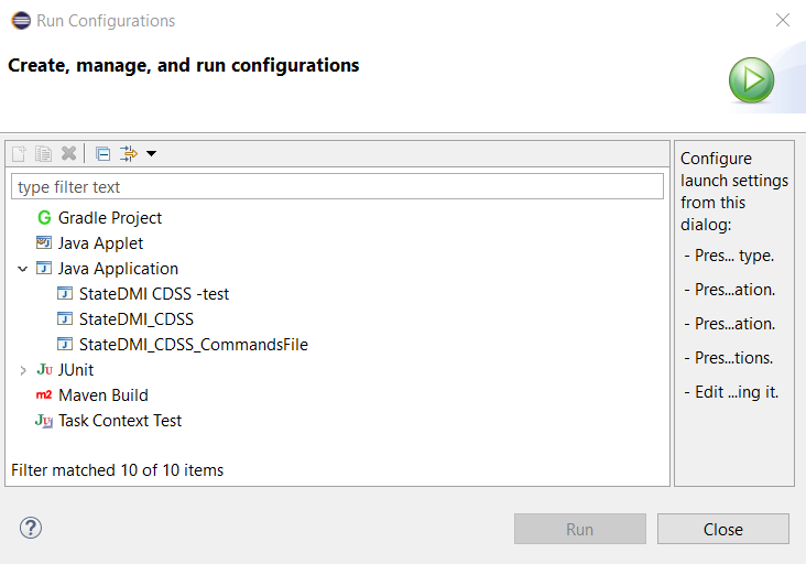Running - CDSS / StateDMI (Developer)
