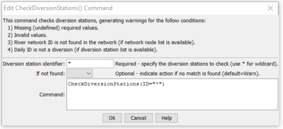 CheckDiversionStations - CDSS / StateDMI