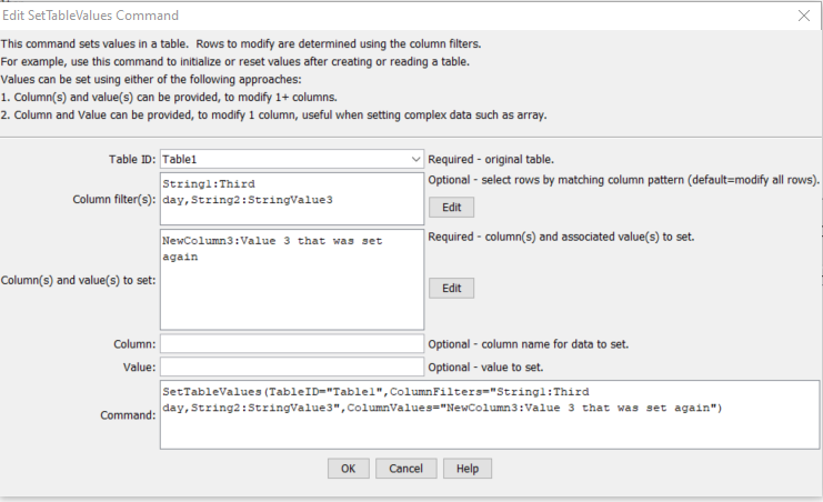 SetTableValues - CDSS / TSTool