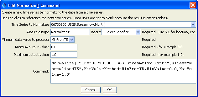 Normalize - CDSS / TSTool