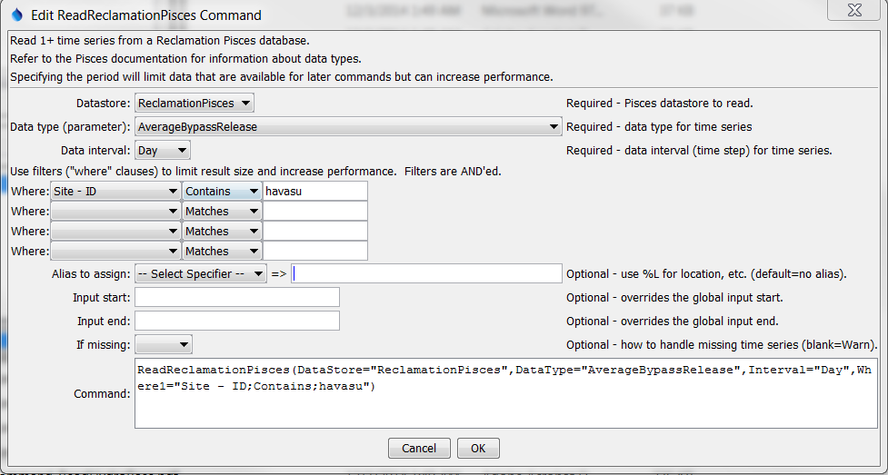 ReadReclamationPisces - CDSS / TSTool