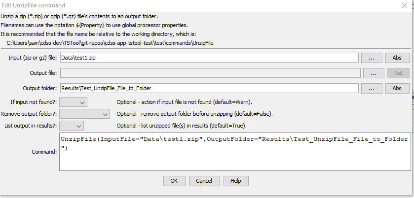 UnzipFile - CDSS / TSTool