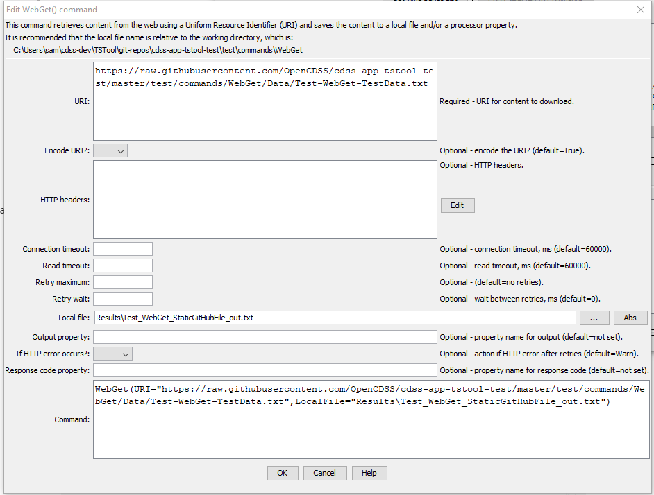 WebGet - CDSS / TSTool